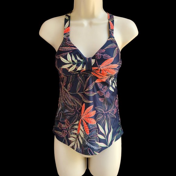 Swim | Womens Swim Tankini Top Adjustable Straps Crisscross Black ...